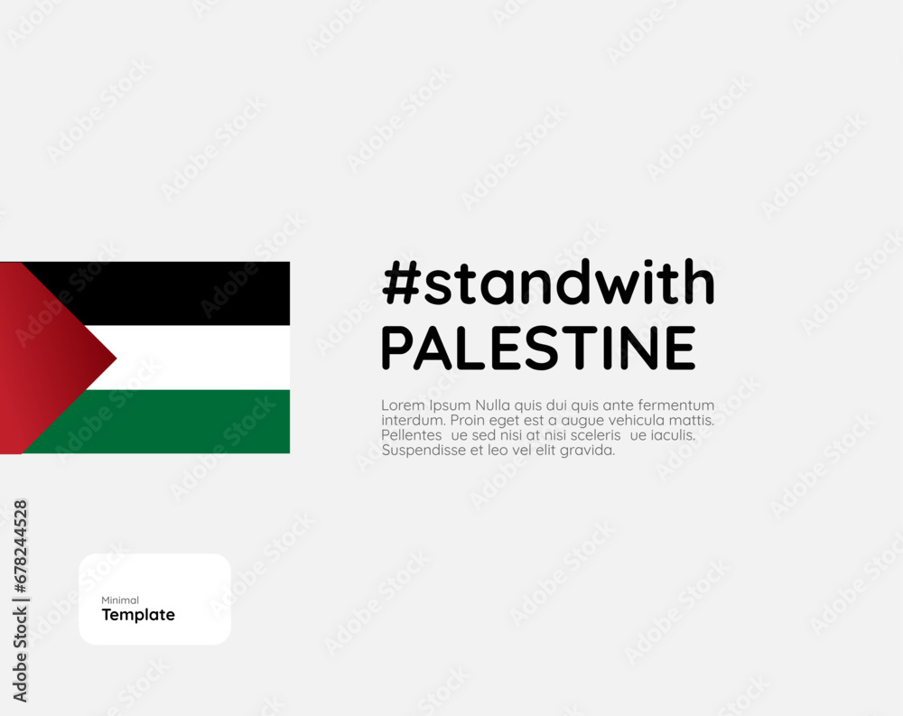 Stand with Palestine banner, with empty space for sentence. Template ...