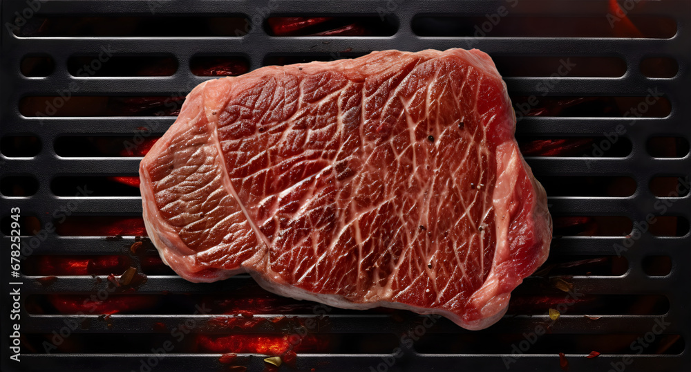 barbecue and steaks, grilled meat on the grill, , created by generative ...