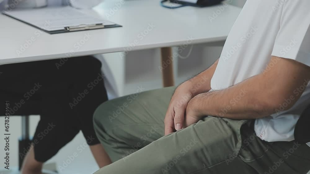 Man with benign prostatic hyperplasia being examined and consulting ...