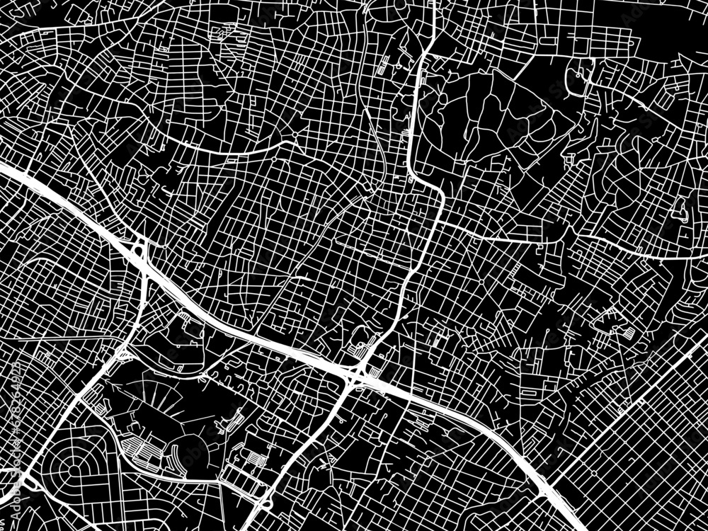 Vector road map of the city of Marousi in Greece with white roads on a ...