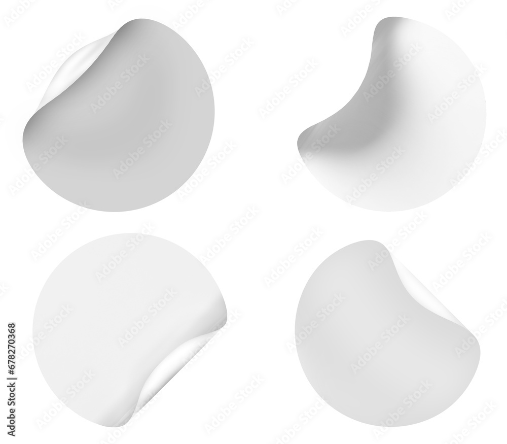 Blank Round Sticker Design with Peeling edge PNG template isolated on ...