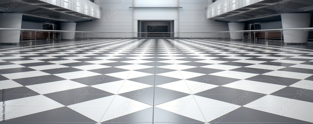 An image featuring a tiled floor in a perspective view, highlighting ...