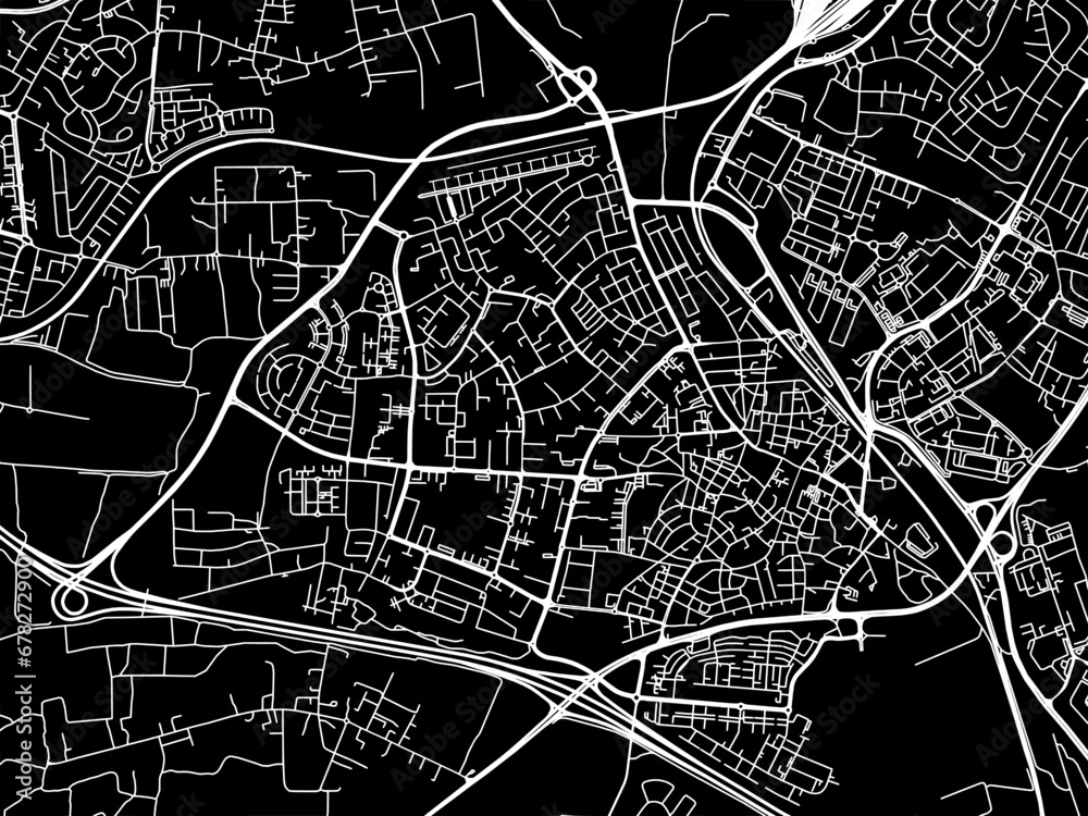 Vector road map of the city of Ramla in Israel with white roads on a ...