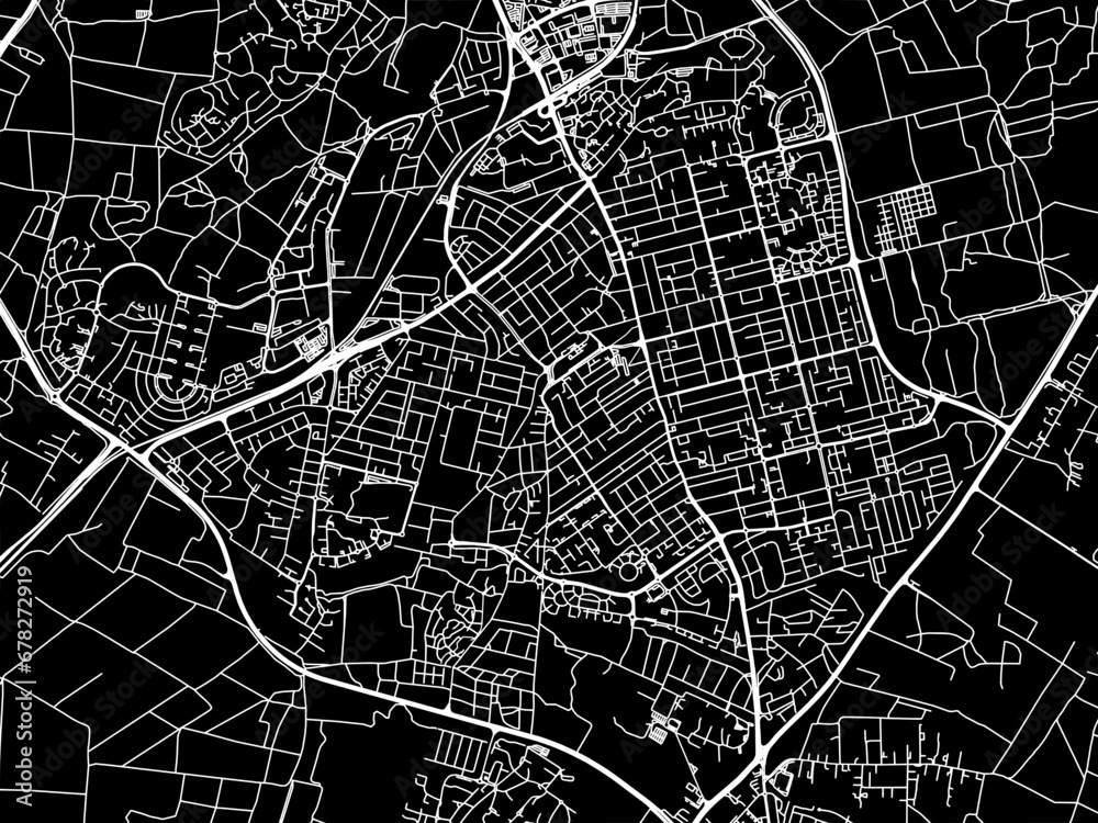 Vector road map of the city of Rehovot in Israel with white roads on a ...