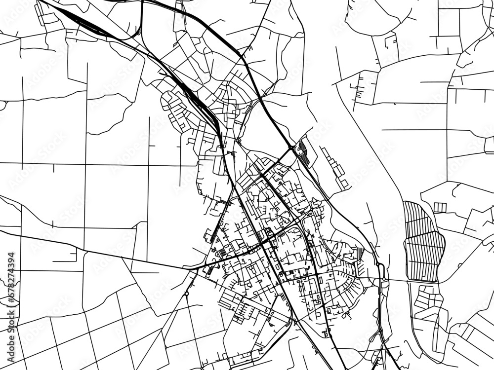 Vecteur Stock Vector road map of the city of Stalowa Wola in Poland ...