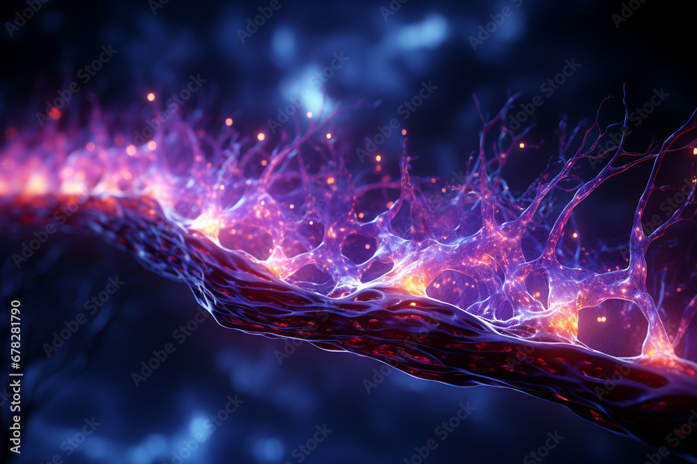 neurons connecting and transmitting information. Stock Illustration ...