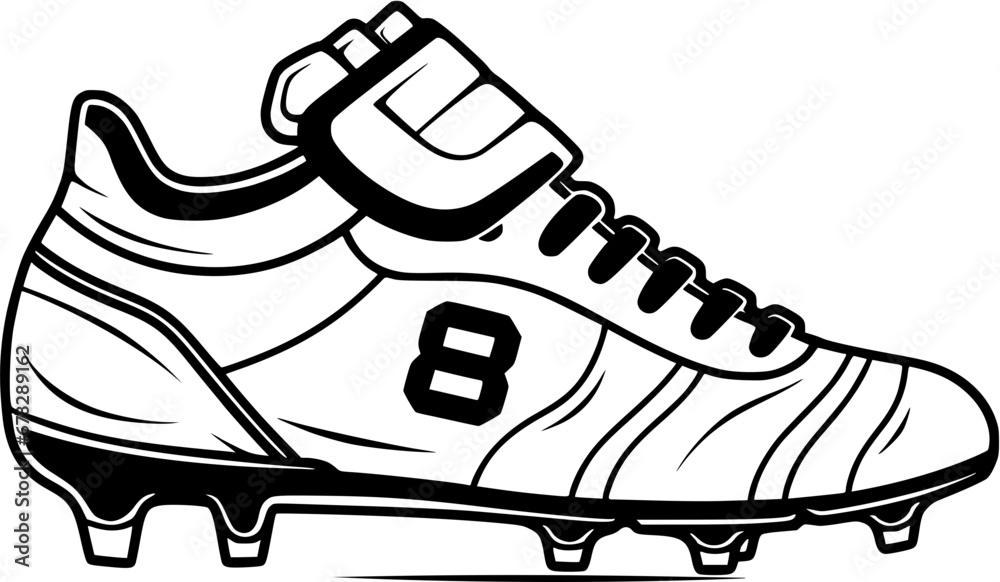 Sports Soccer Cleats Exercise Vintage Outline Icon In Hand-drawn Style ...