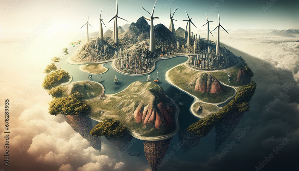 Klimawandel Vergleich vorher nacher Wüste und Pflanzen Kontrast ...