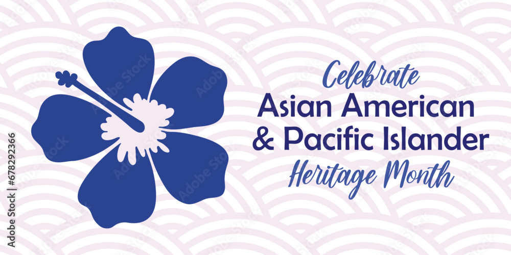 Asian American, Pacific Islander Heritage month vector banner with ...