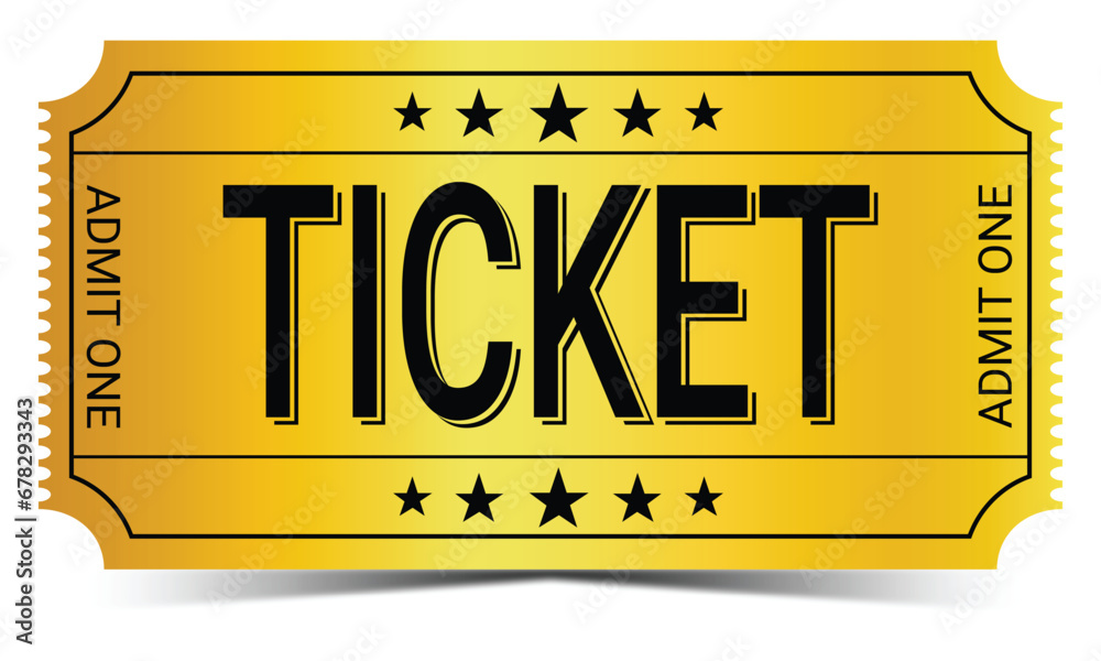 VIP collection of golden ticket, gold ticket, free ticket, gold Drink ...