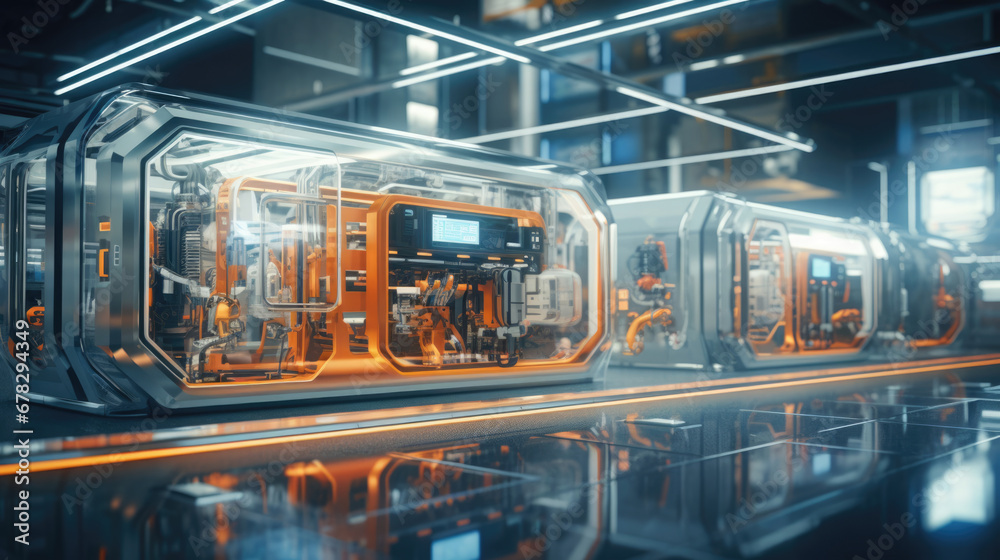 Manufacturing facility of the future showcasing automated processes ...