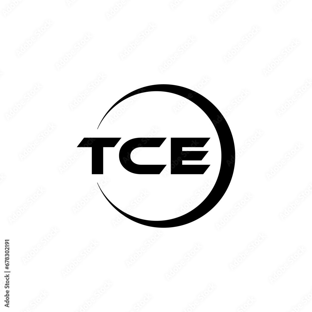 TCE letter logo design with white background in illustrator, cube logo ...
