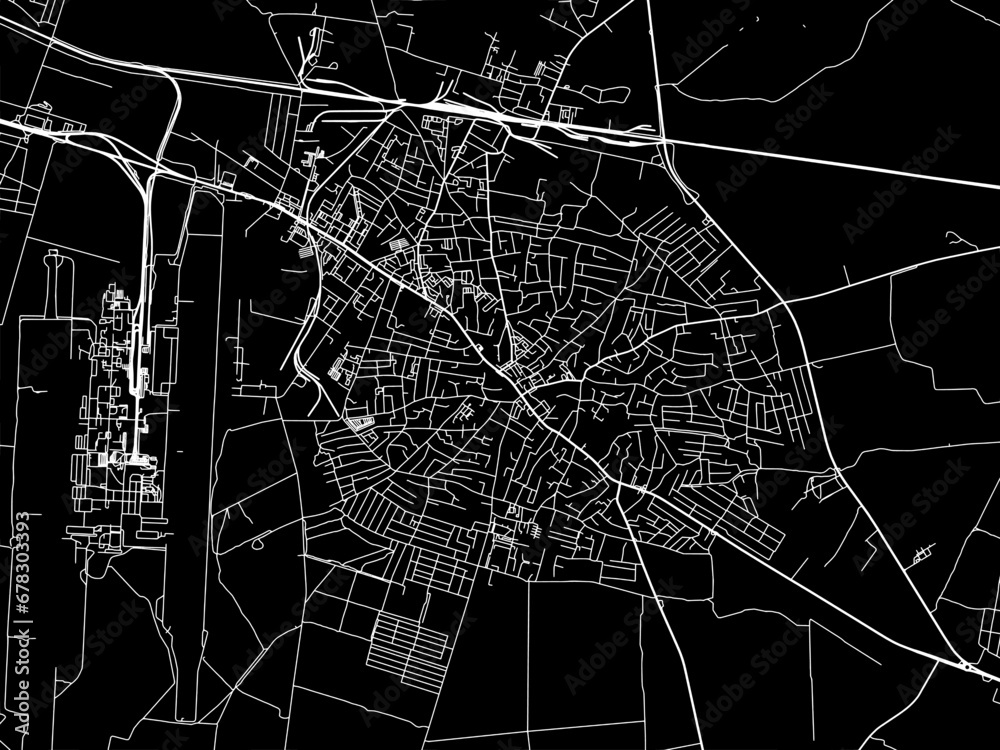 Vector road map of the city of Boryspil in Ukraine with white roads on ...
