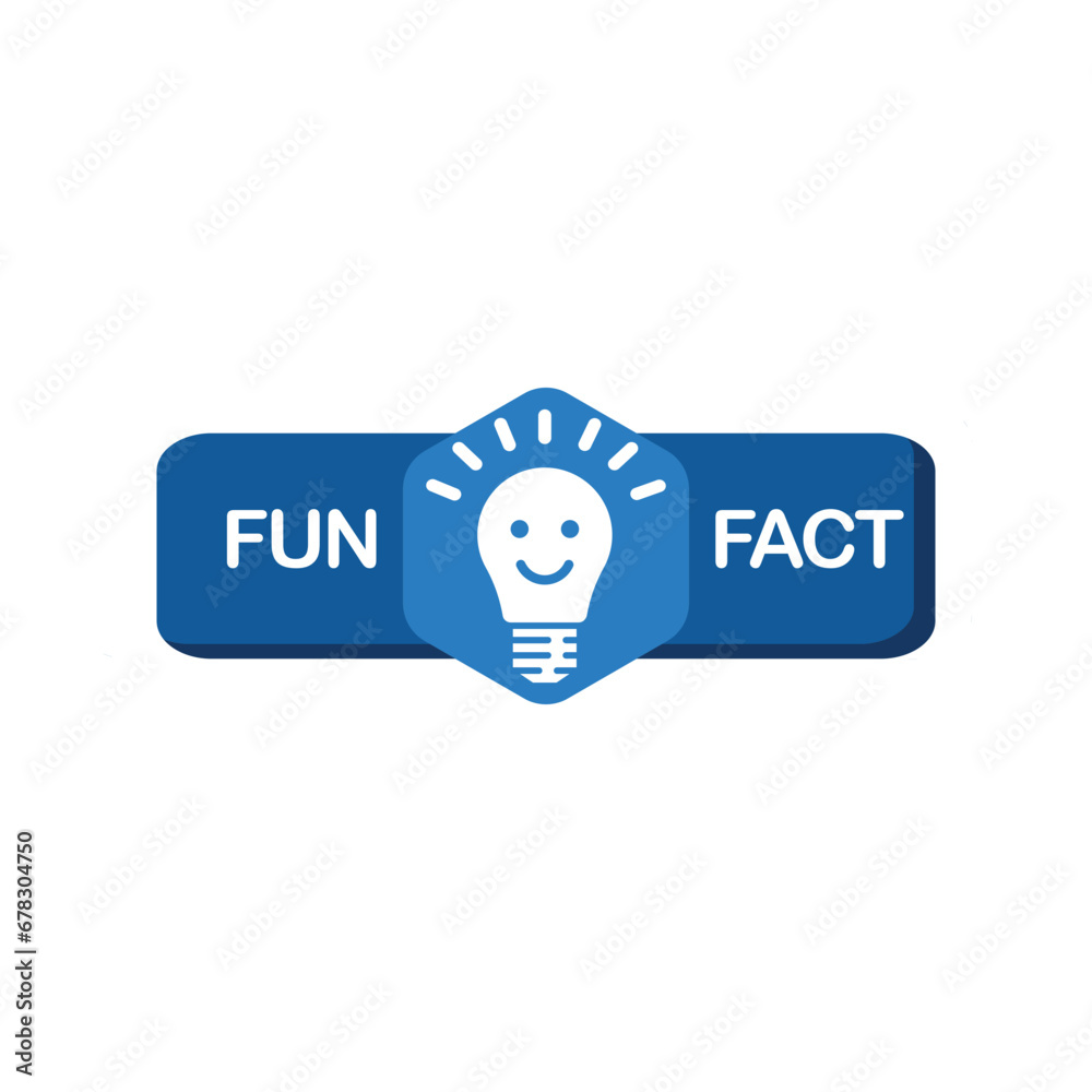 Fun Fact vector template post with idea bulb light icon sticker for ...