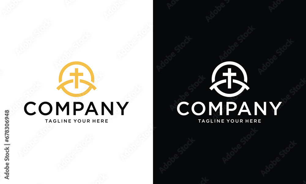 Modern circle church logo sign modern vector graphic abstract Stock ...