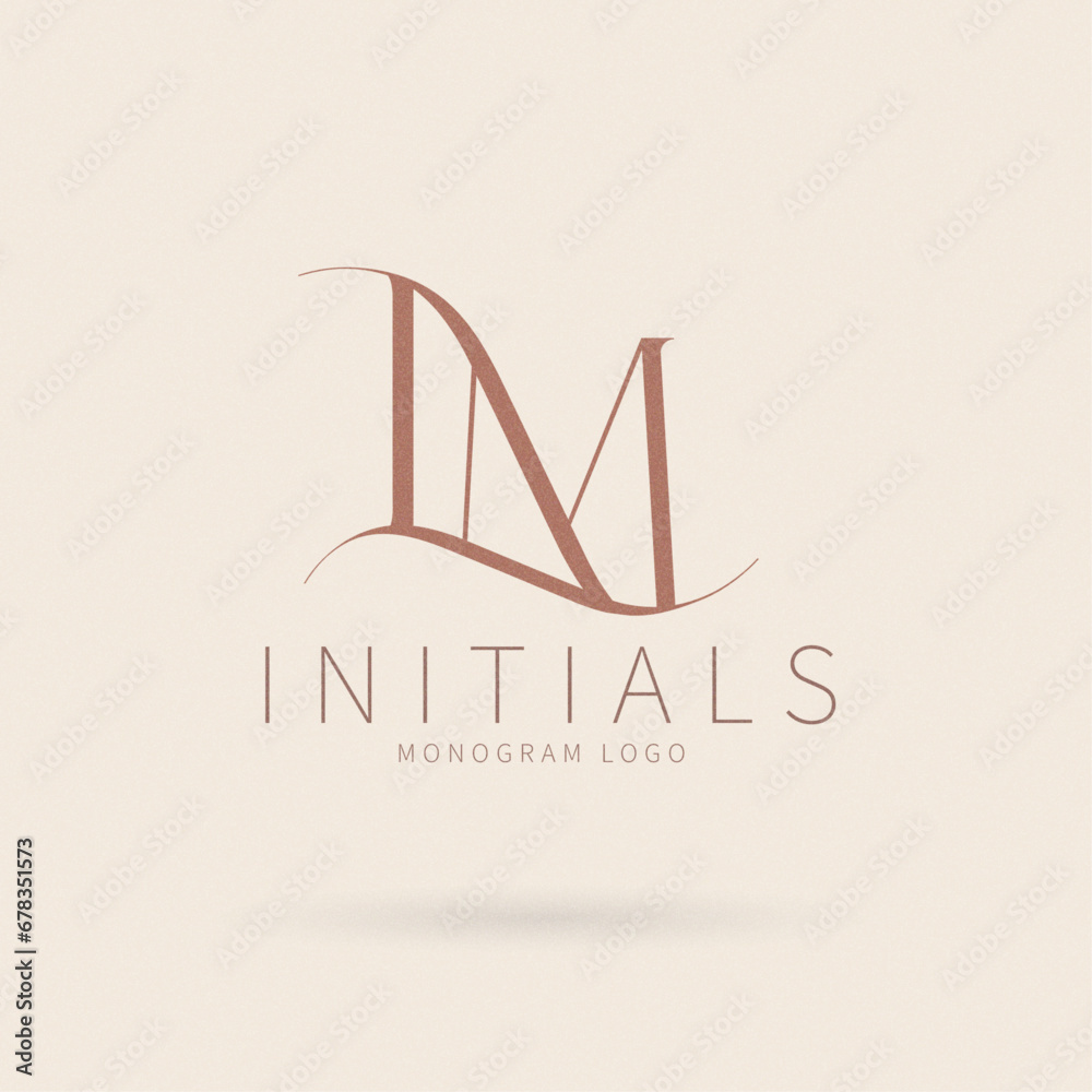 Vetor de LM letter logo, LM Typography Initial Letter Brand Logo ...