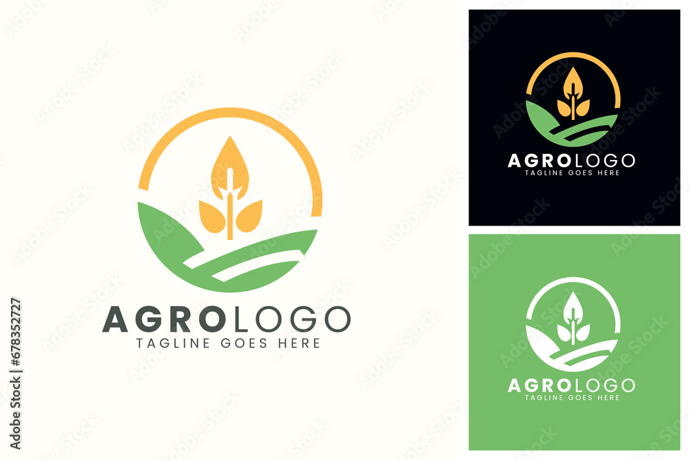 Vetor de Agro Farm Logo design template do Stock | Adobe Stock