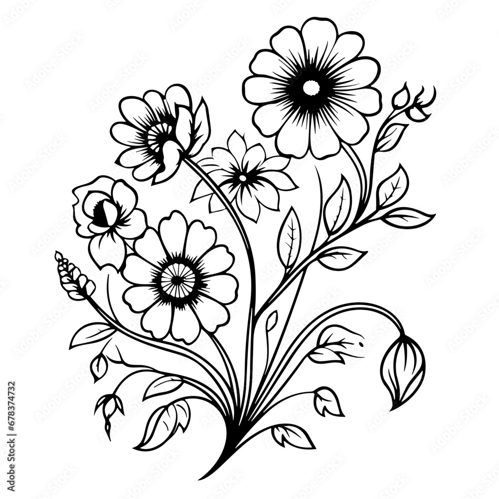line drawing, line art png, line art prints, spring clipart, line art ...