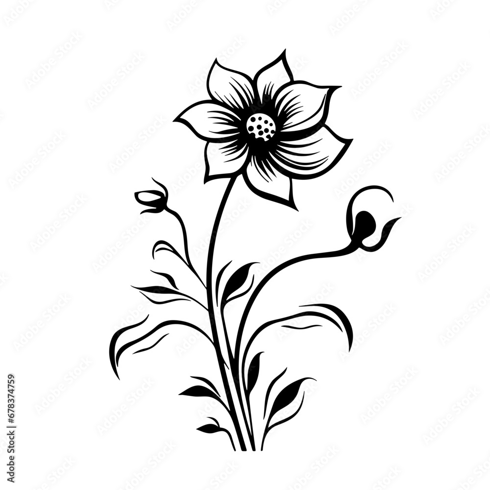 Line Drawing Line Art Png Line Art Prints Spring Clipart Line Art Rose Rose Clipart Floral