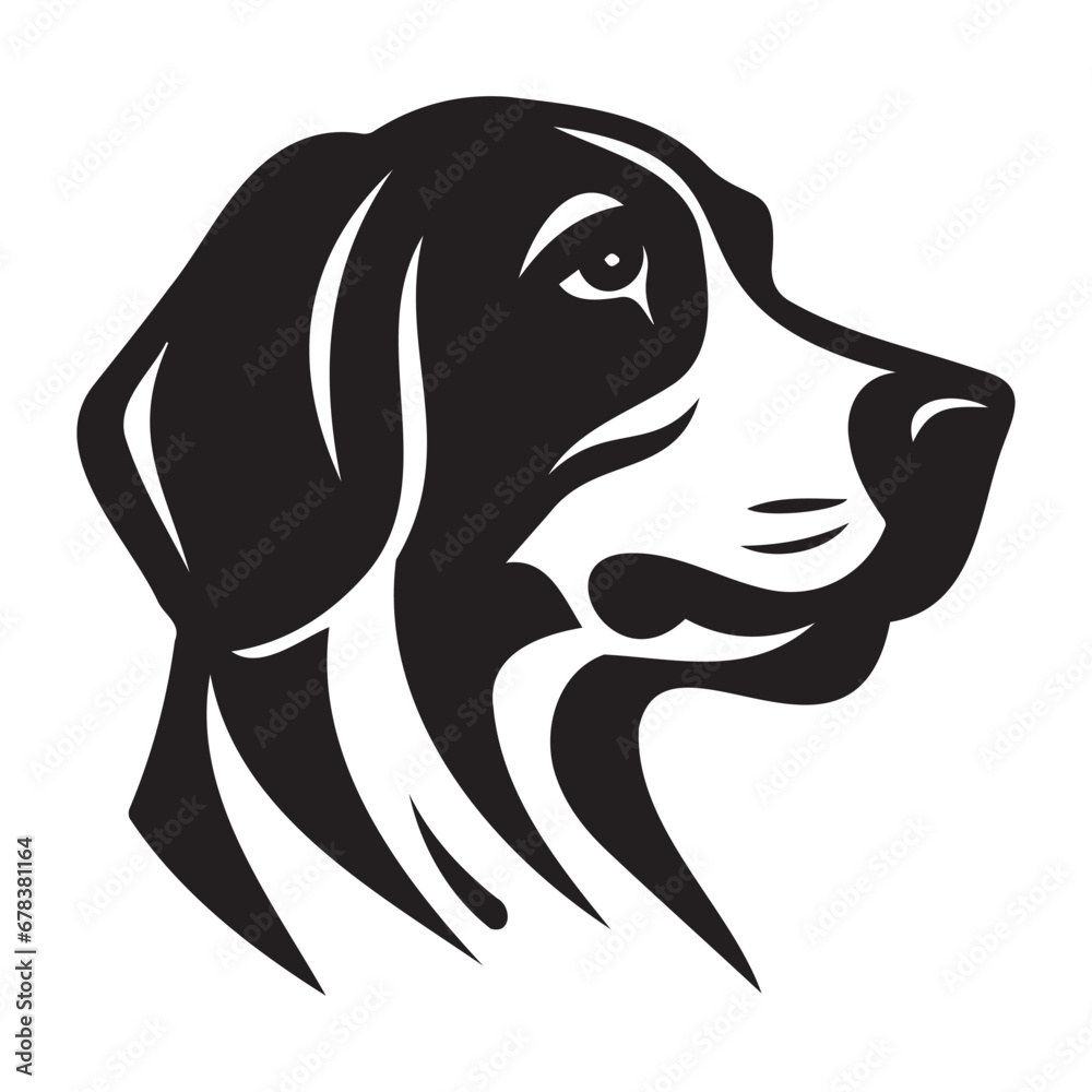 Vector dog face drawing, dog face silhouette, print ready editable. EPS ...