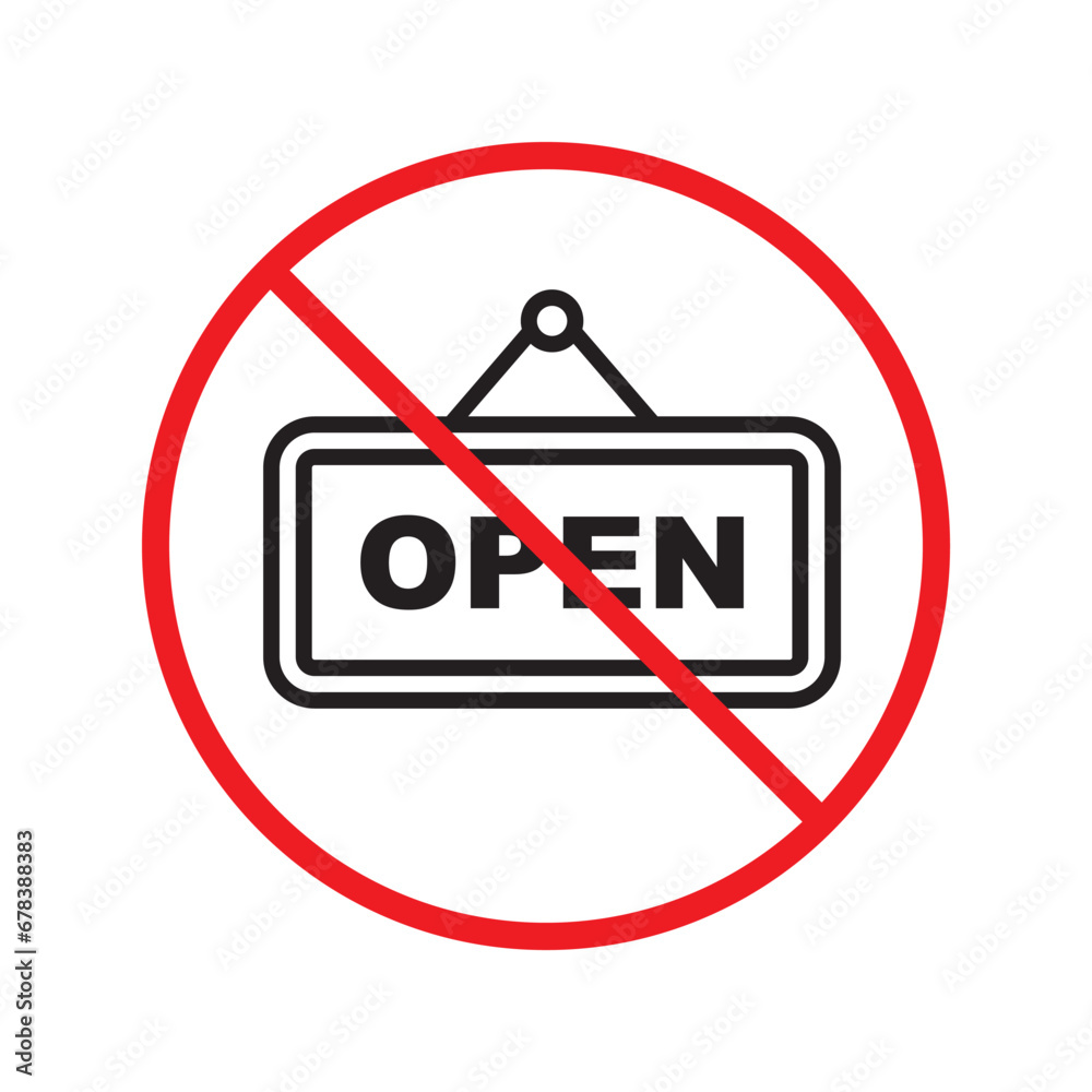 Open vector icon. Open flat sign design. Open signboard symbol ...