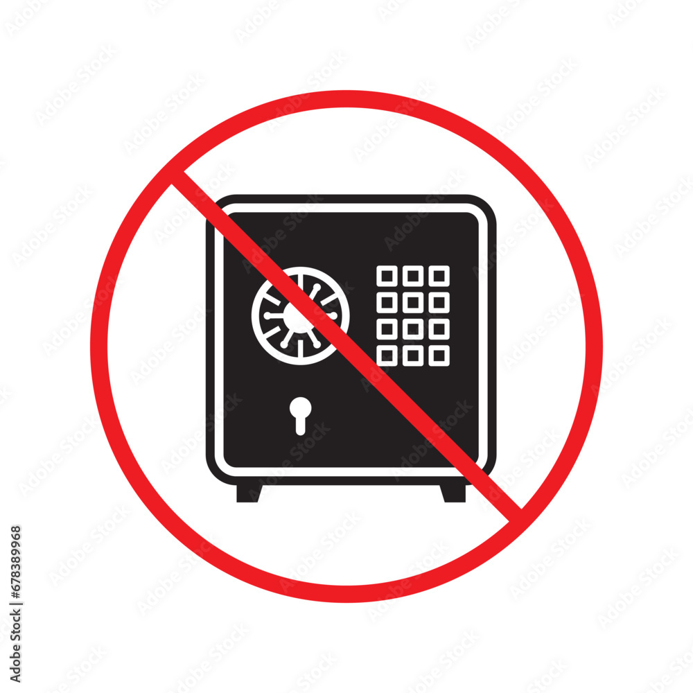Forbidden safe icon. Warning, caution, attention, restriction, label ...