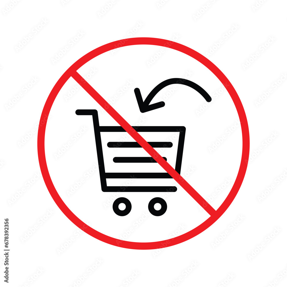 Forbidden online shopping symbol. Prohibited Warning, caution ...