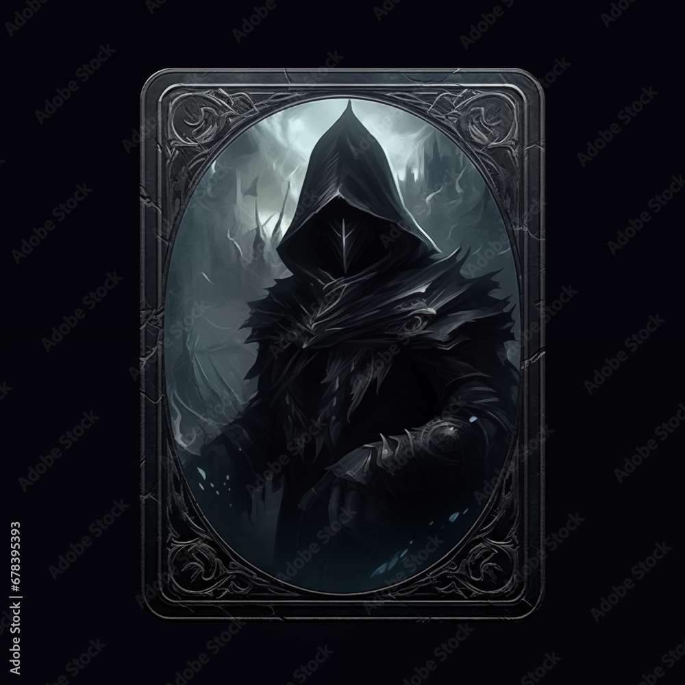 Fantasy board game card design concept. simple template. Dark medieval ...