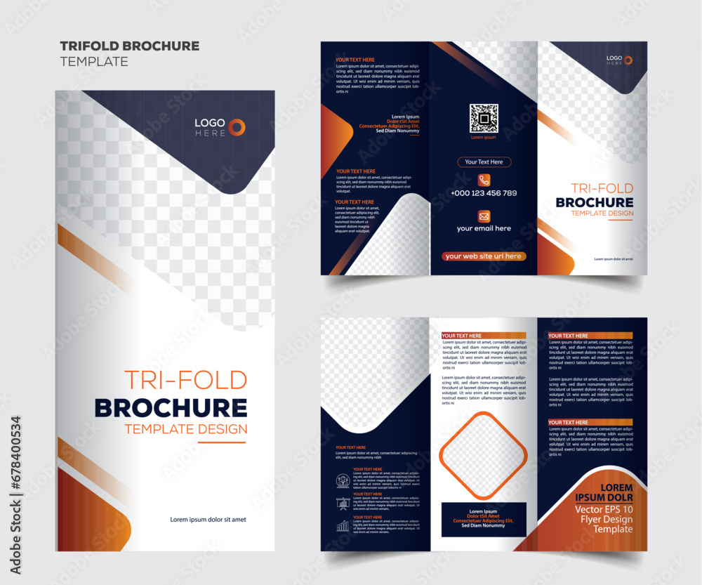 Corporate trifold brochure template. Modern, Creative, and Professional ...
