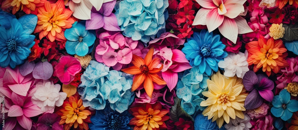 The colorful flowers in nature can create a stunning flower pattern ...