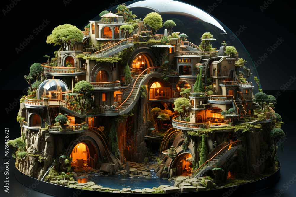 Miniature architectural house with rooms and corridors with house ...