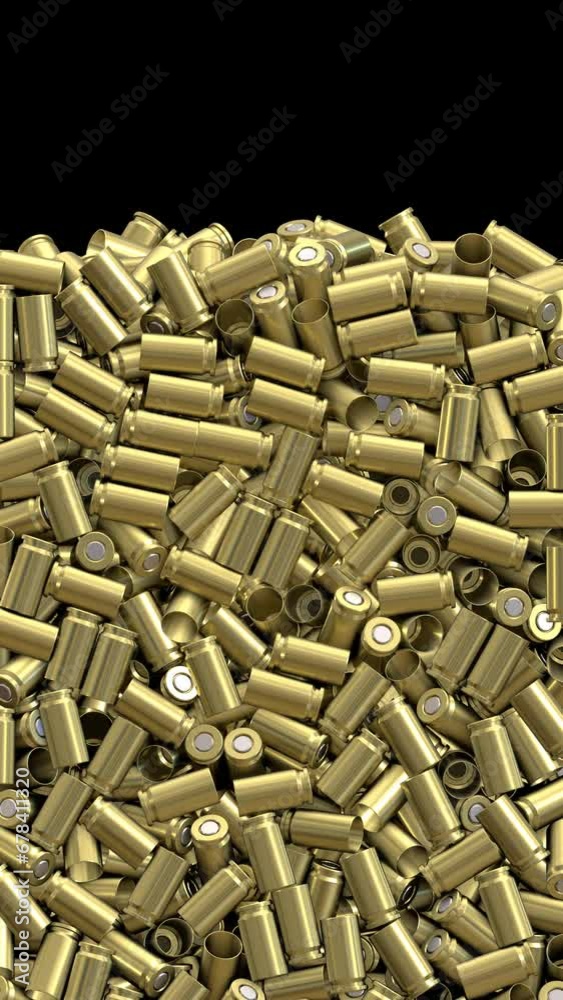 Empty Shell Pistol 9mm Bullet Ammunition Ammo Cartridge Vertical Video ...