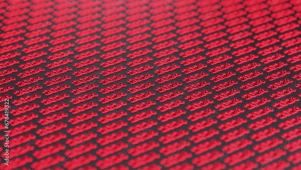 Shallow focus background for 2024 years - red - 3D animation render ...