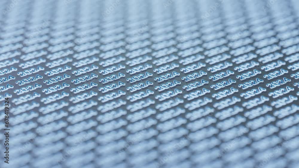 Shallow focus background for 2024 years - light blue - 3D animation ...