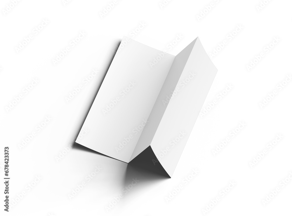 Blank Z-fold letter mockup brochure on transparent background. 3d ...