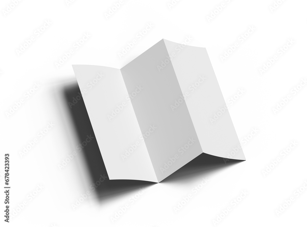 Blank Z-fold letter mockup brochure on transparent background. 3d ...