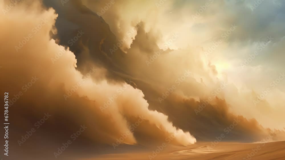 The swirling maelstrom of sand moves across the land like an ...