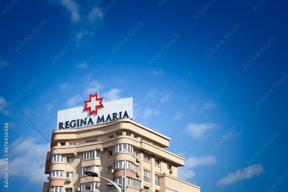 BUCHAREST, ROMANIA - MARCH 17, 2023: Selective blur on a Regina Maria ...