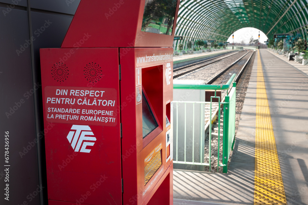 BUCHAREST, ROMANIA - MARCH 15, 2023: TFC Romania logo on a local ticket ...