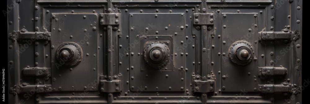 Old security safe box door with bank vault design full frame metal door ...