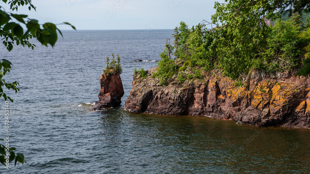 Viewpoint on the Shovel Point Trail at Tettegouche State Park Stock ...
