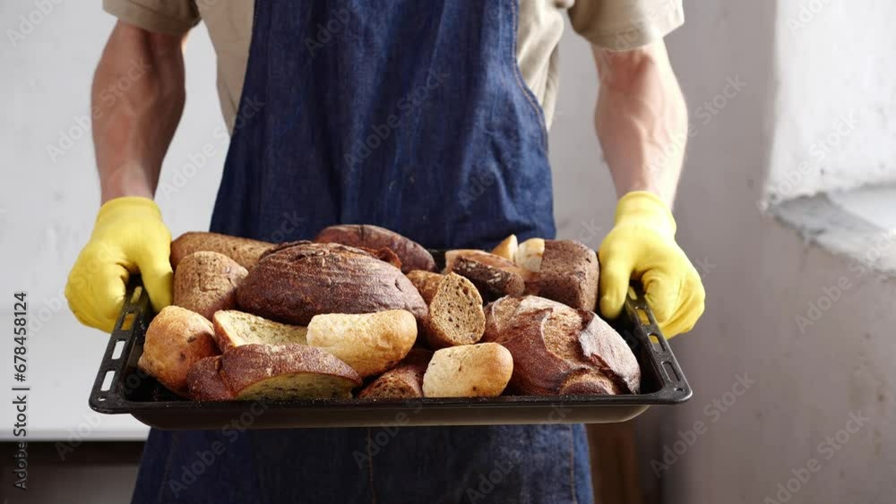 Unsold bread waste reduction. Food industries waste. Recycling bread ...