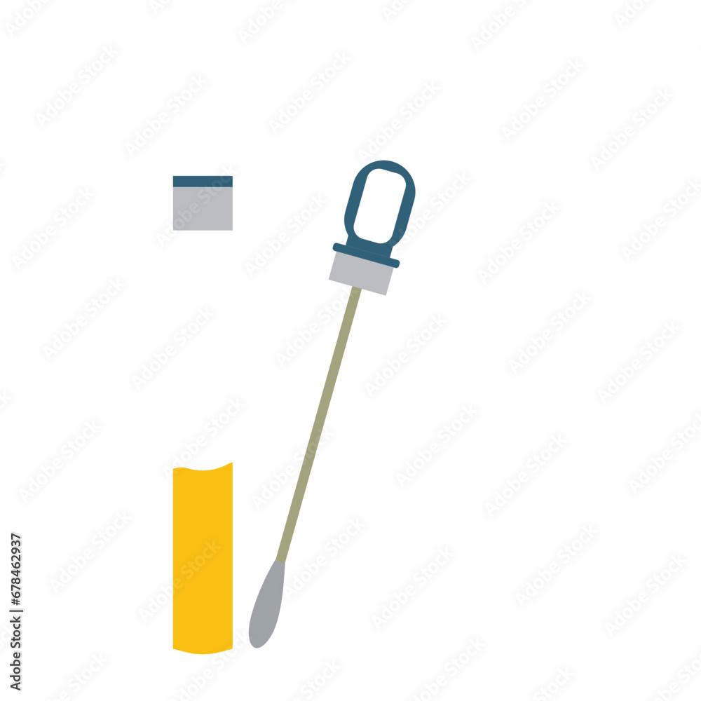 Medical kit for analysis with cotton swab and test tube, transparent ...