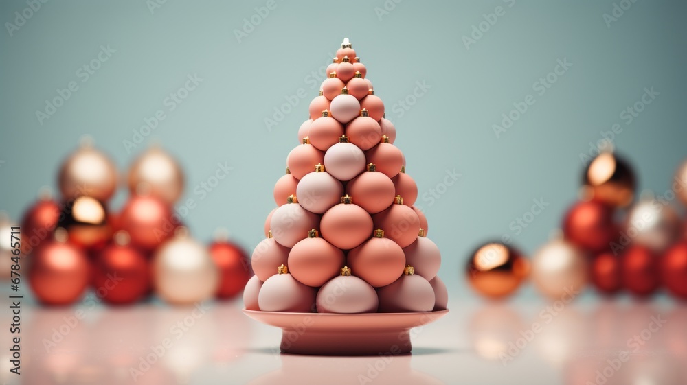 Small tree of spheres forming a small Christmas tree, with background ...