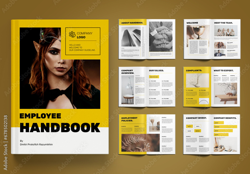 Employee Handbook Brochure Template Stock Template | Adobe Stock