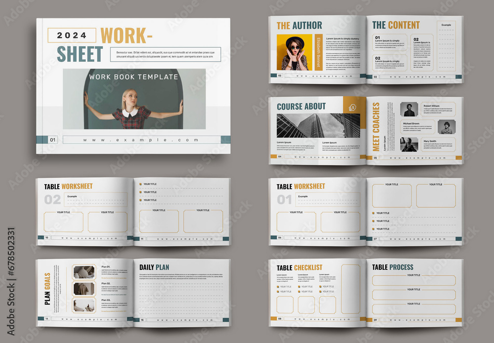 Worksheet Design Template Layout Landscape Stock Template | Adobe Stock