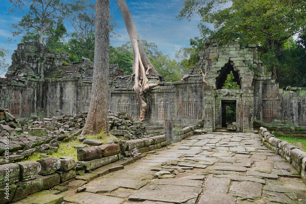 Preah Khan - 12th Century temple built by Khmer King Jayavarman VII ...