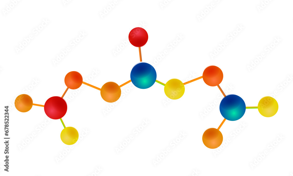 Vector realistic atomic molecule, atoms for chemistry and science Stock ...
