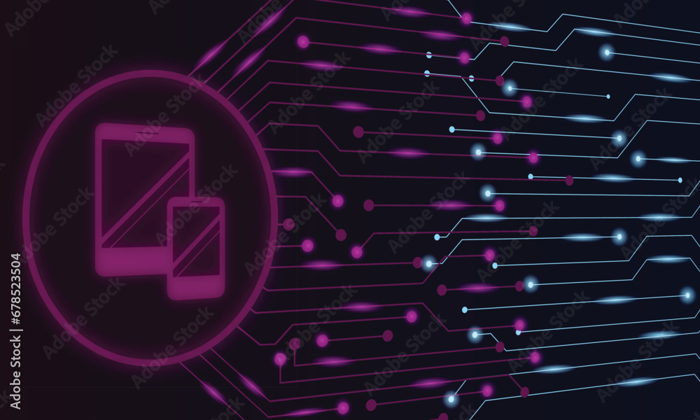 Modern mobile device illustration background featuring sleek design ...