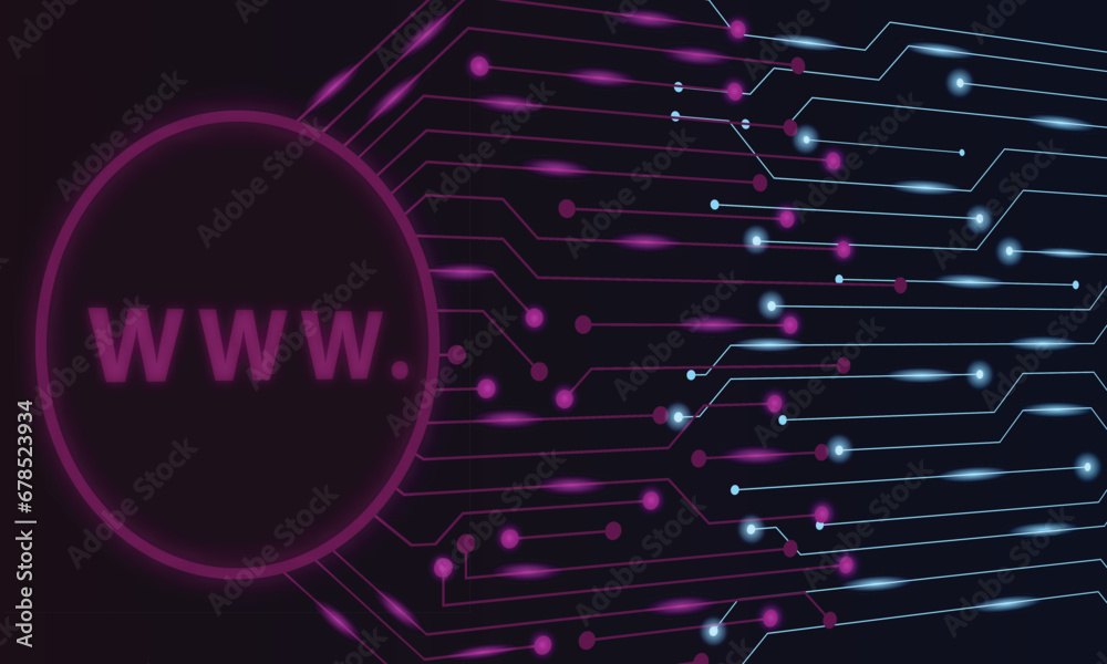 Dynamic domain illustration background, showcasing a digital landscape ...